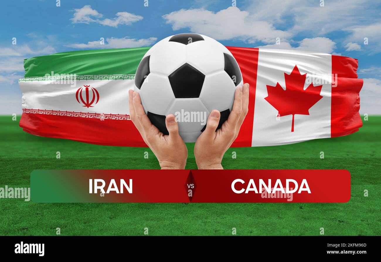 Iran vs Canada national teams soccer football match competition concept ...
