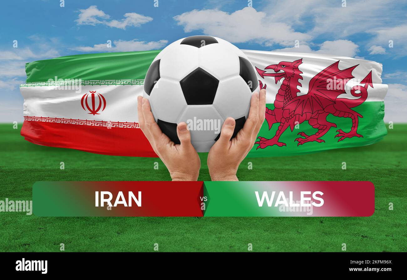 Iran vs wales national teams soccer football match competition concept ...