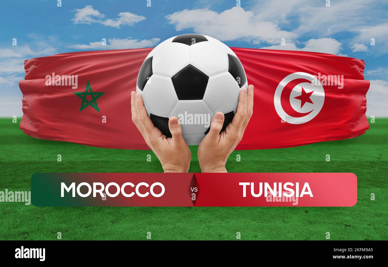 Morocco vs Tunisia national teams soccer football match competition ...