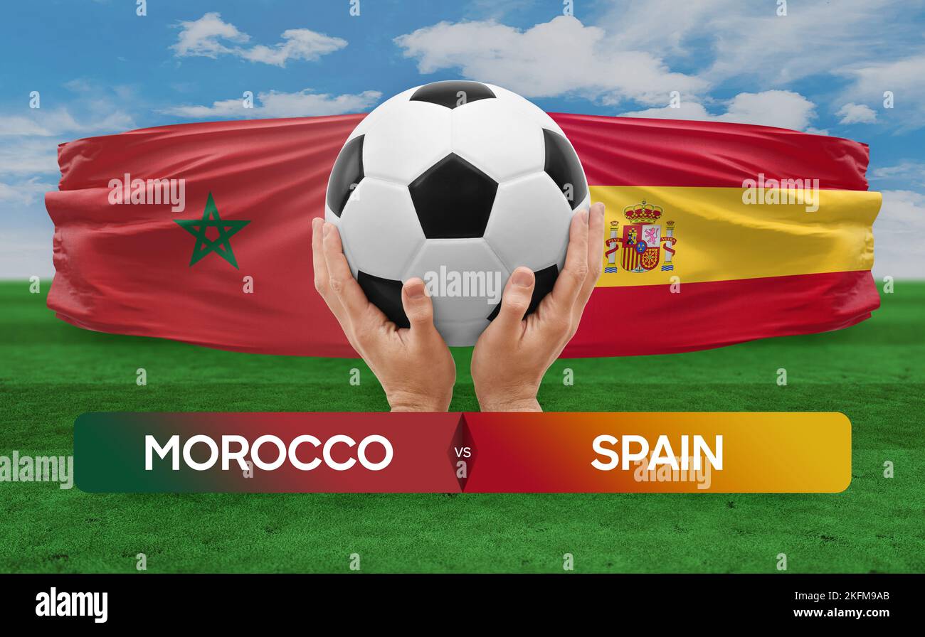 Morocco vs Spain national teams soccer football match competition ...