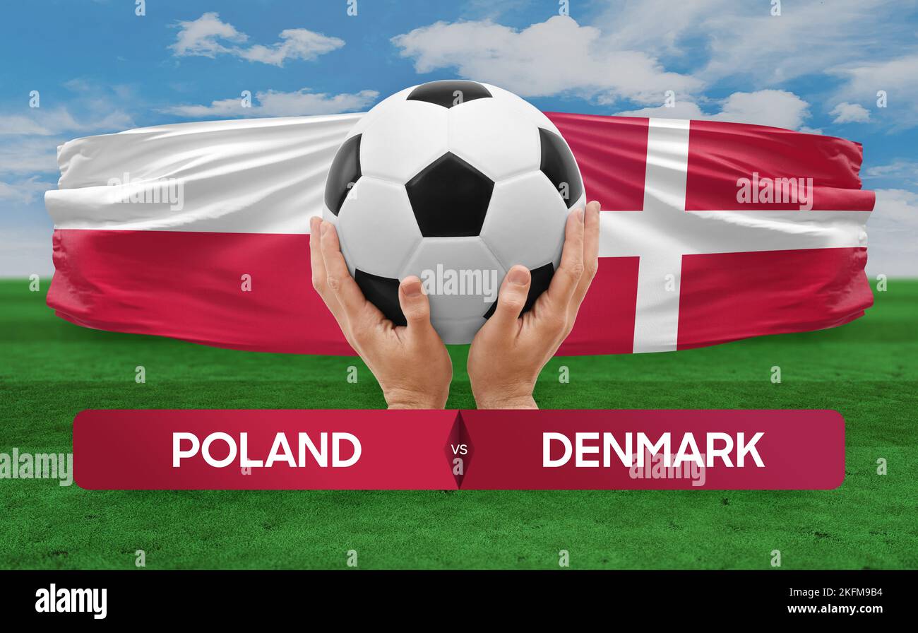 Poland vs Denmark national teams soccer football match competition ...