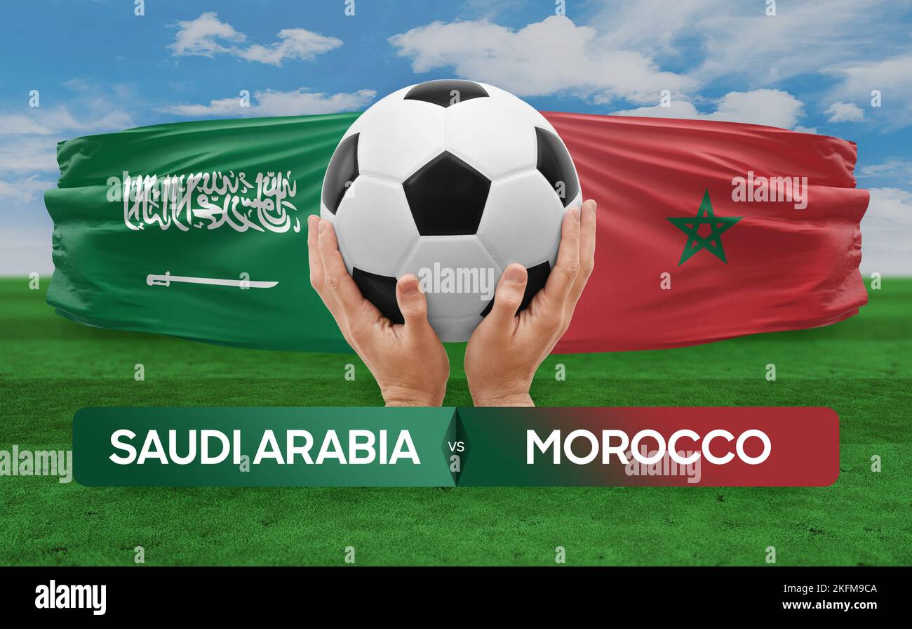 Saudi Arabia vs Morocco national teams soccer football match ...