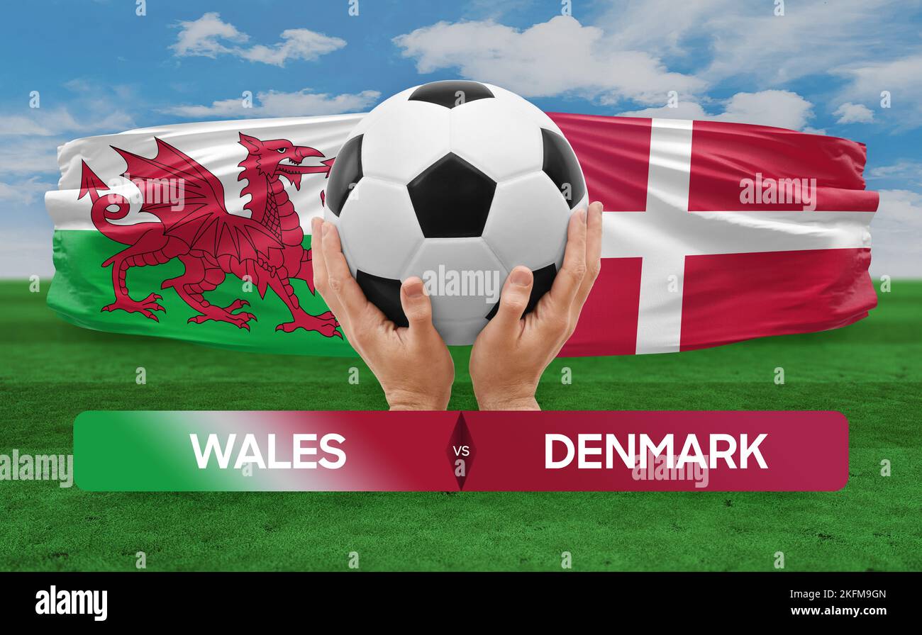 Wales vs Denmark national teams soccer football match competition ...