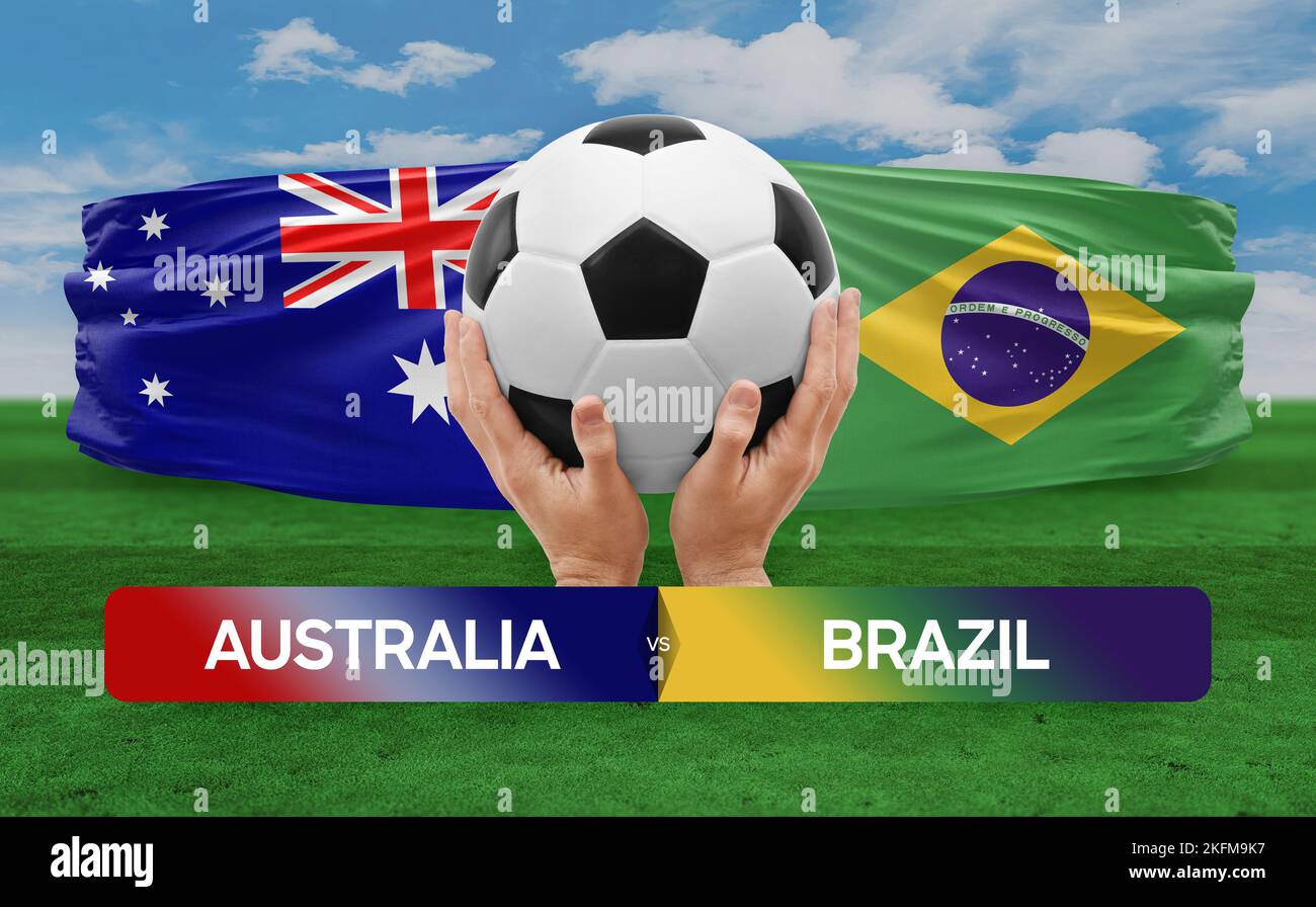 Australia vs Brazil national teams soccer football match competition ...