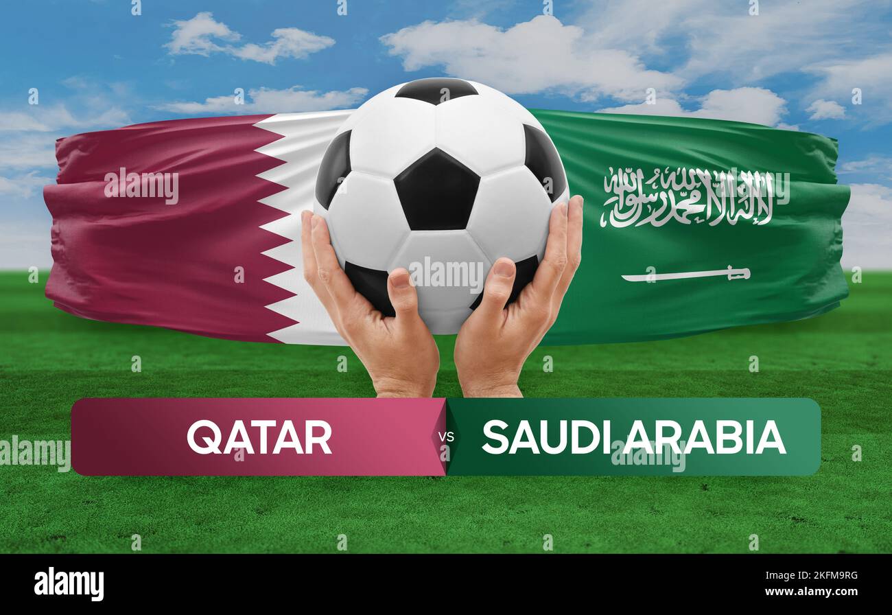 Qatar vs Saudi Arabia national teams soccer football match competition ...