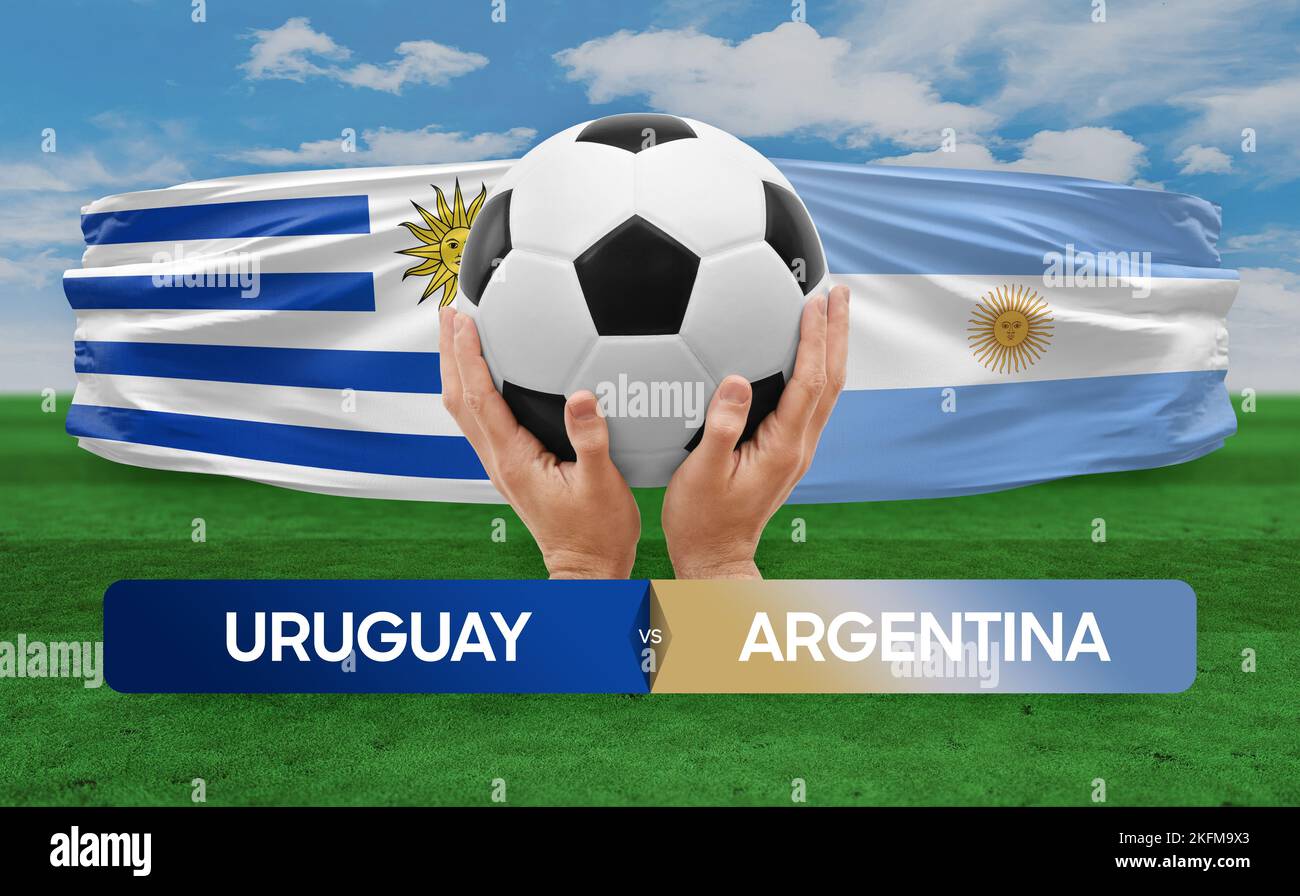 Uruguay vs Argentina national teams soccer football match competition ...