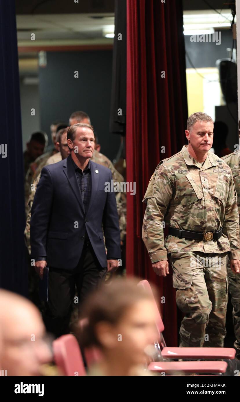 Ohio Lt. Gov. Jon Husted (left) and Brig. Gen. Stephen Rhoades ...