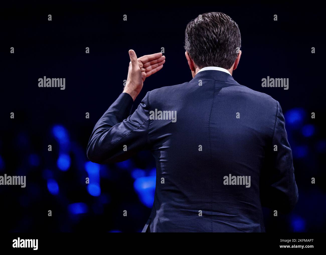 ROTTERDAM - Mark Rutte (VVD) gives a speech during the autumn congress ...