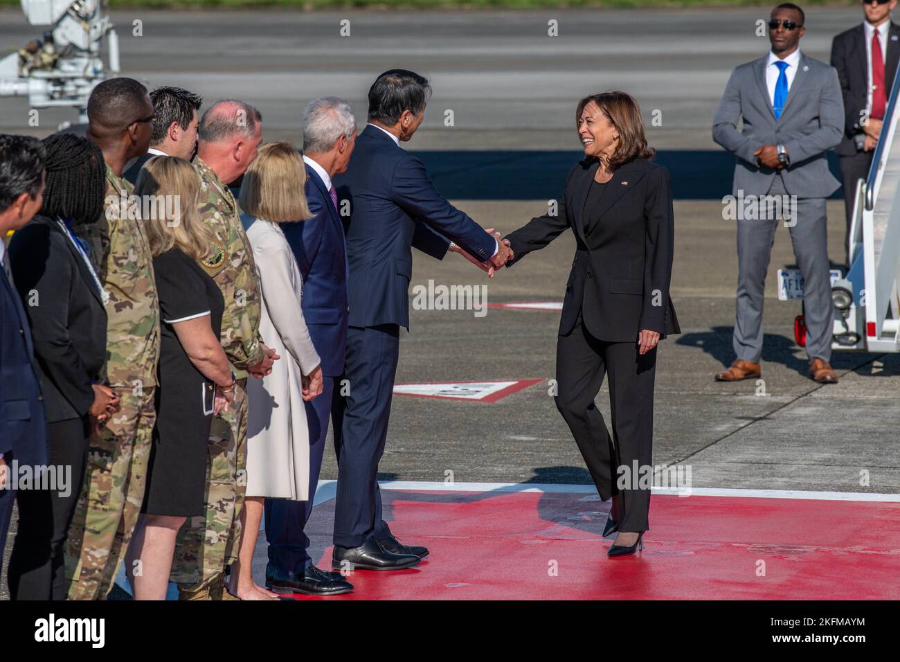 Vice President of the United States Kamala D. Harris greets Mr. Yamada ...