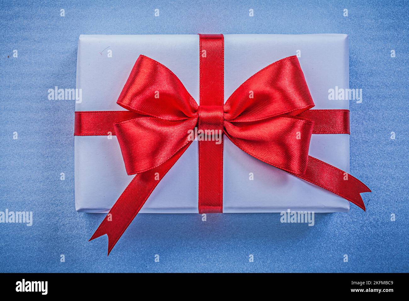 Present on blue background close up view holidays concept Stock Photo ...