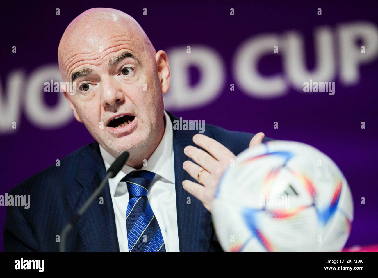 FIFA President Gianni Infantino during a press conference at the Main ...