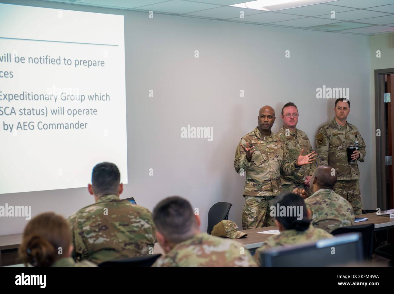 U.S. Air Force Col. Derrick Cooper, Air Expeditionary Group commander ...