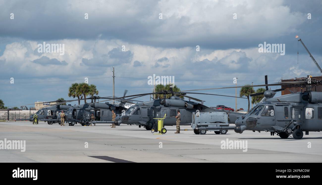 HH-60G Pave Hawk helicopters prepare for departure from Patrick Space ...