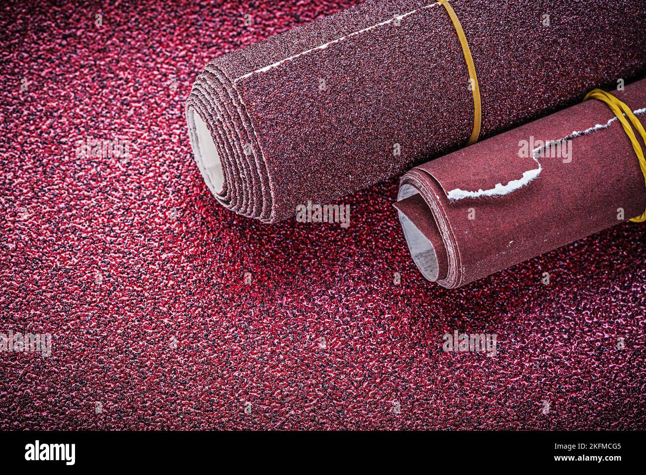Rolls of polishing paper on abrasive sheet construction concept Stock ...