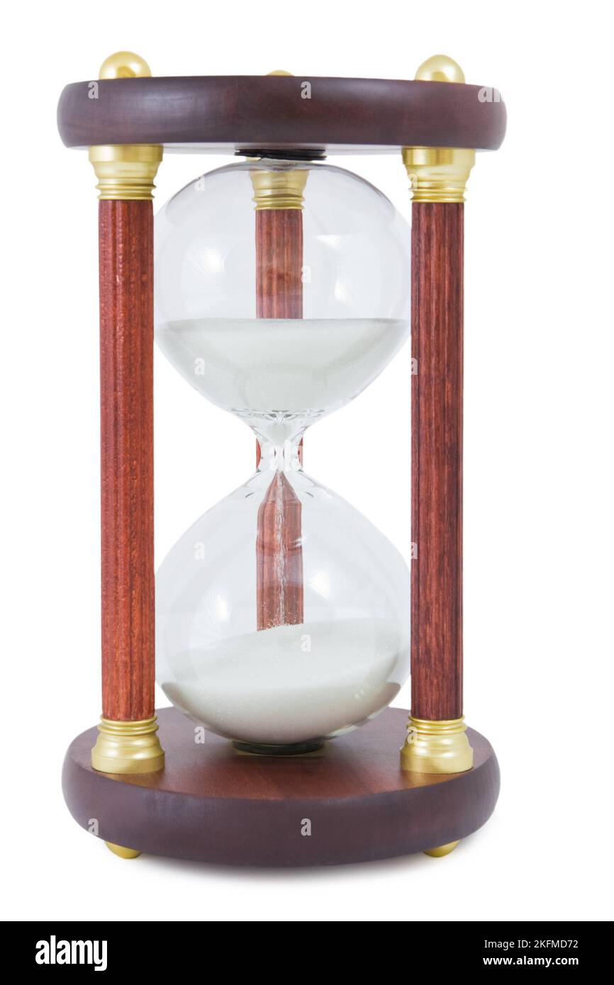 Sand timer running out Cut Out Stock Images & Pictures - Alamy