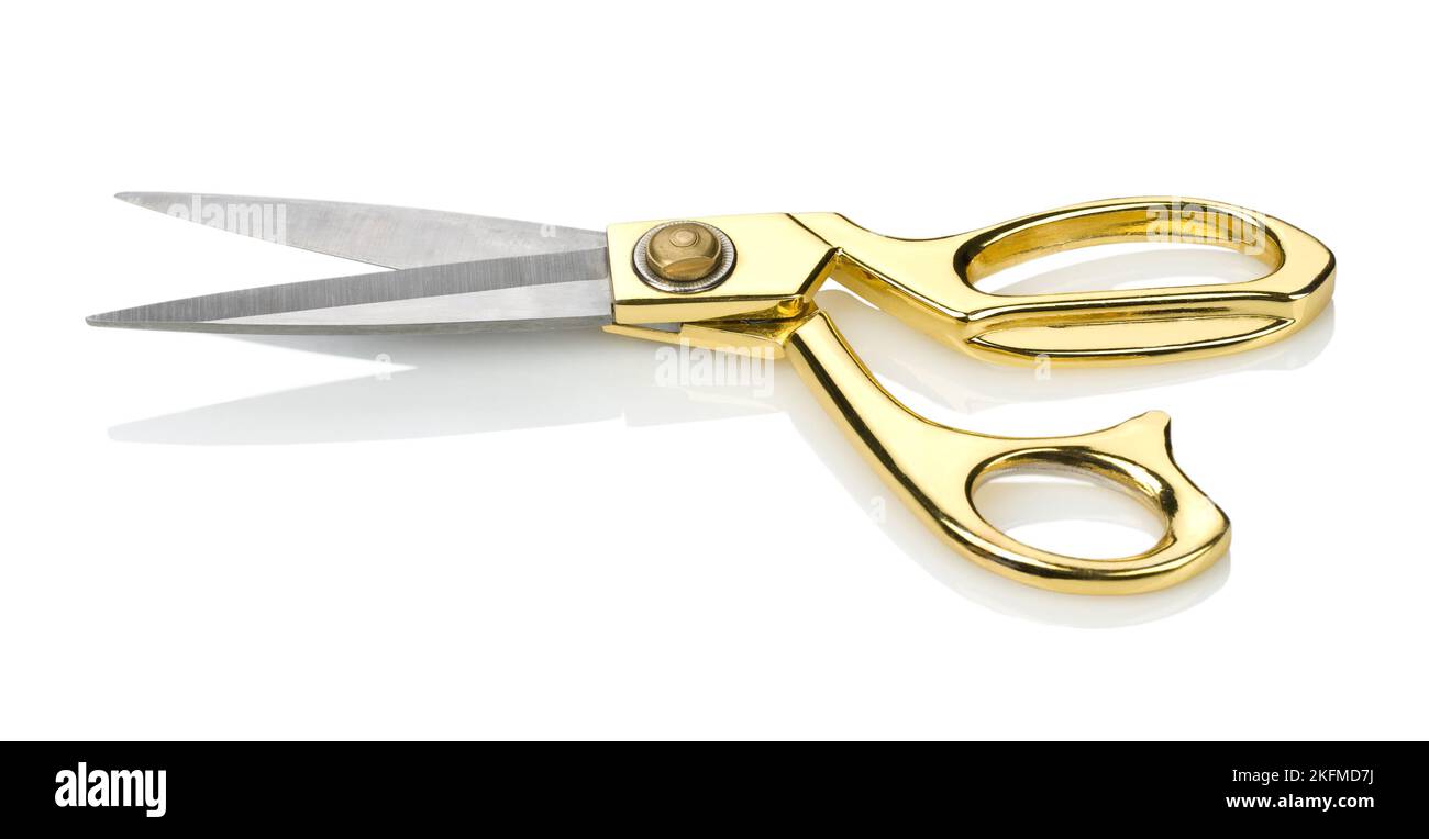 Gold scissors isolated in hi-res stock photography and images - Alamy