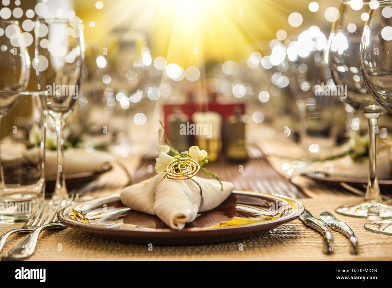 serving of restaurant table close up Stock Photo - Alamy