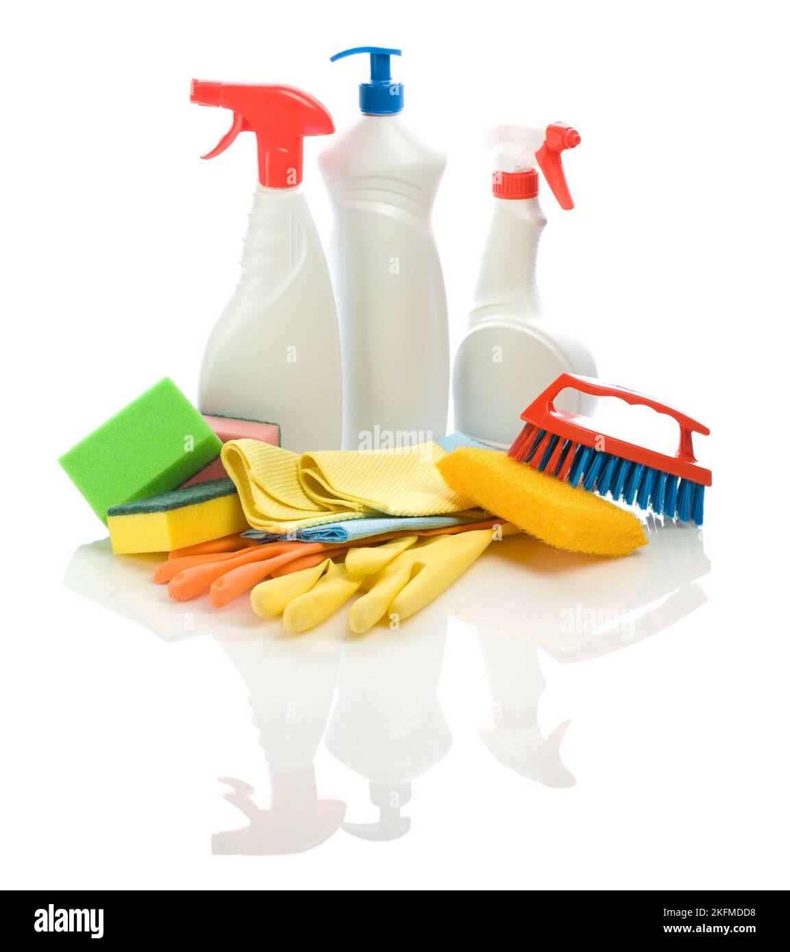 set of cleaning articles Stock Photo - Alamy