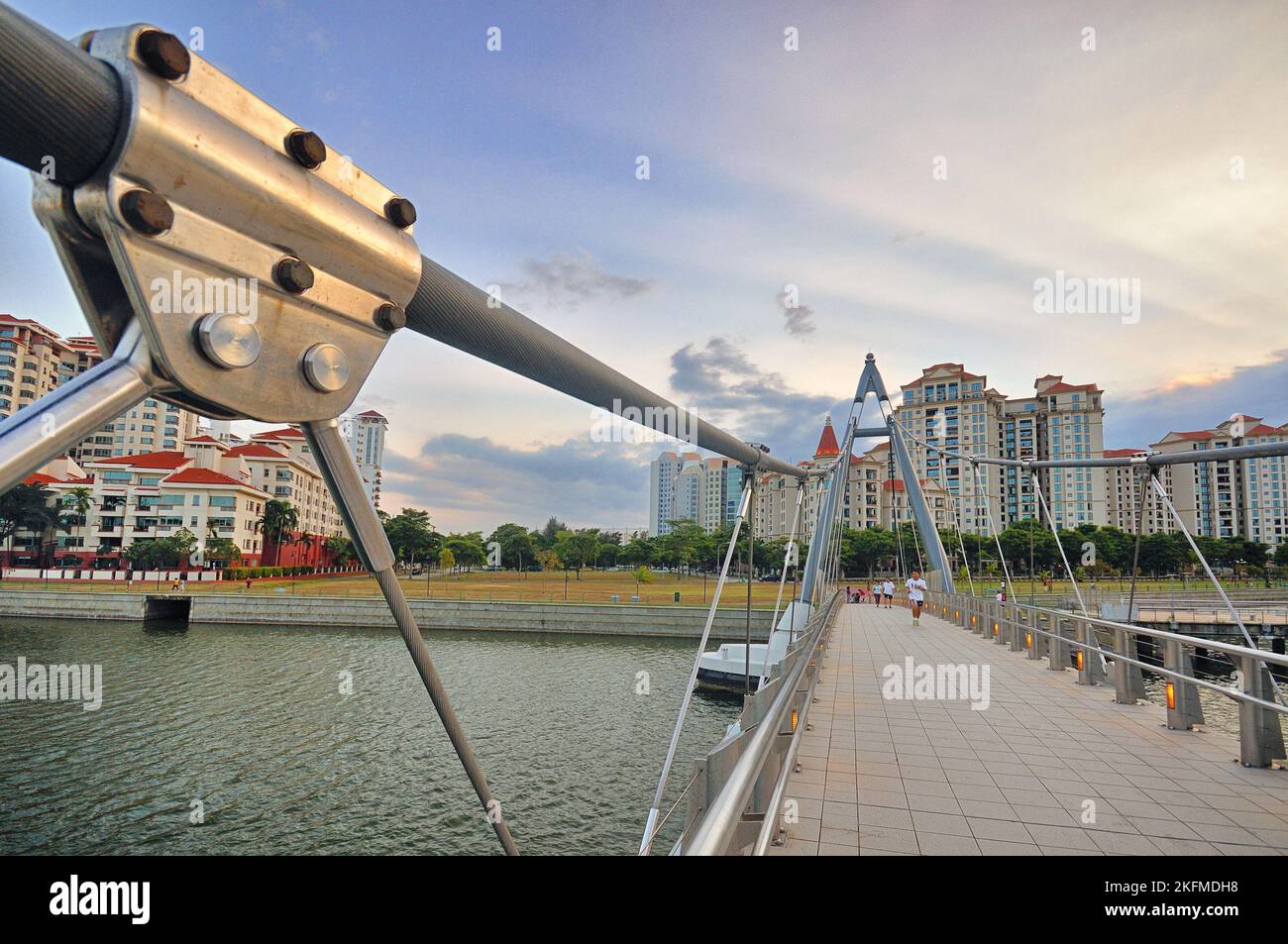 The picture shows a close up view of the Tanjung Rhu Suspension Bridge ...