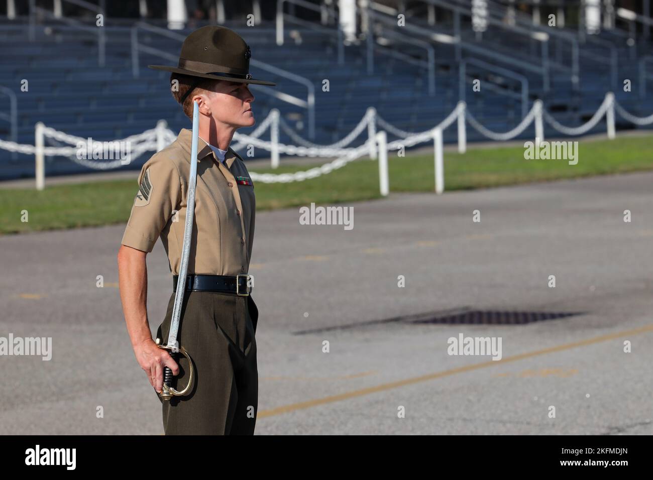 A drill instructor from India Company, 3rd Recruit Training Battalion ...