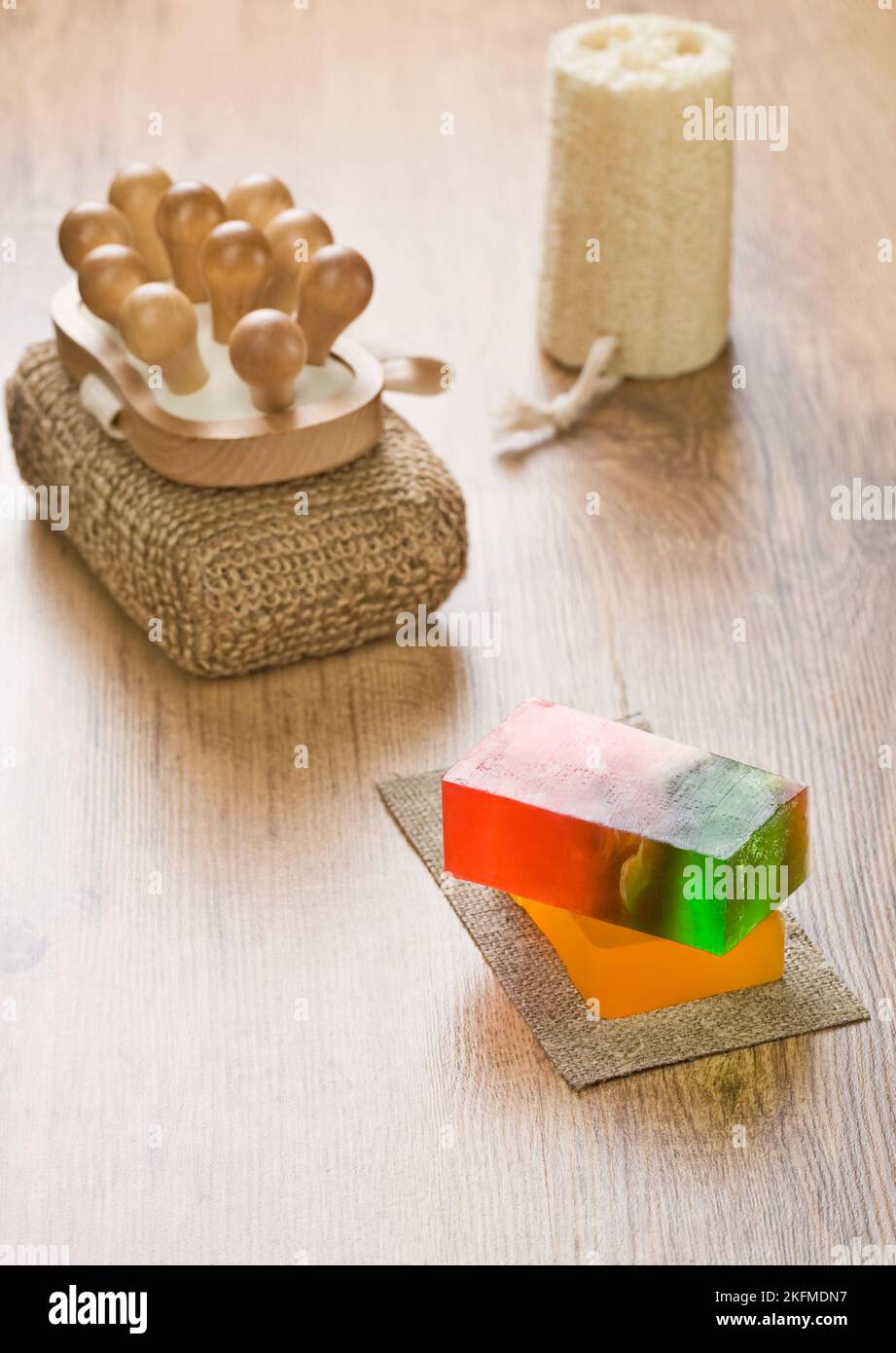 set of objects for bathing Stock Photo - Alamy