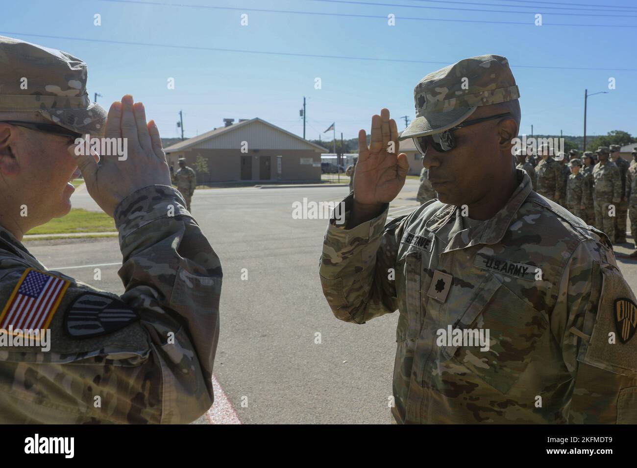 U.S. Army Lt. Col. Delbert Gustave, operations staff officer assigned ...