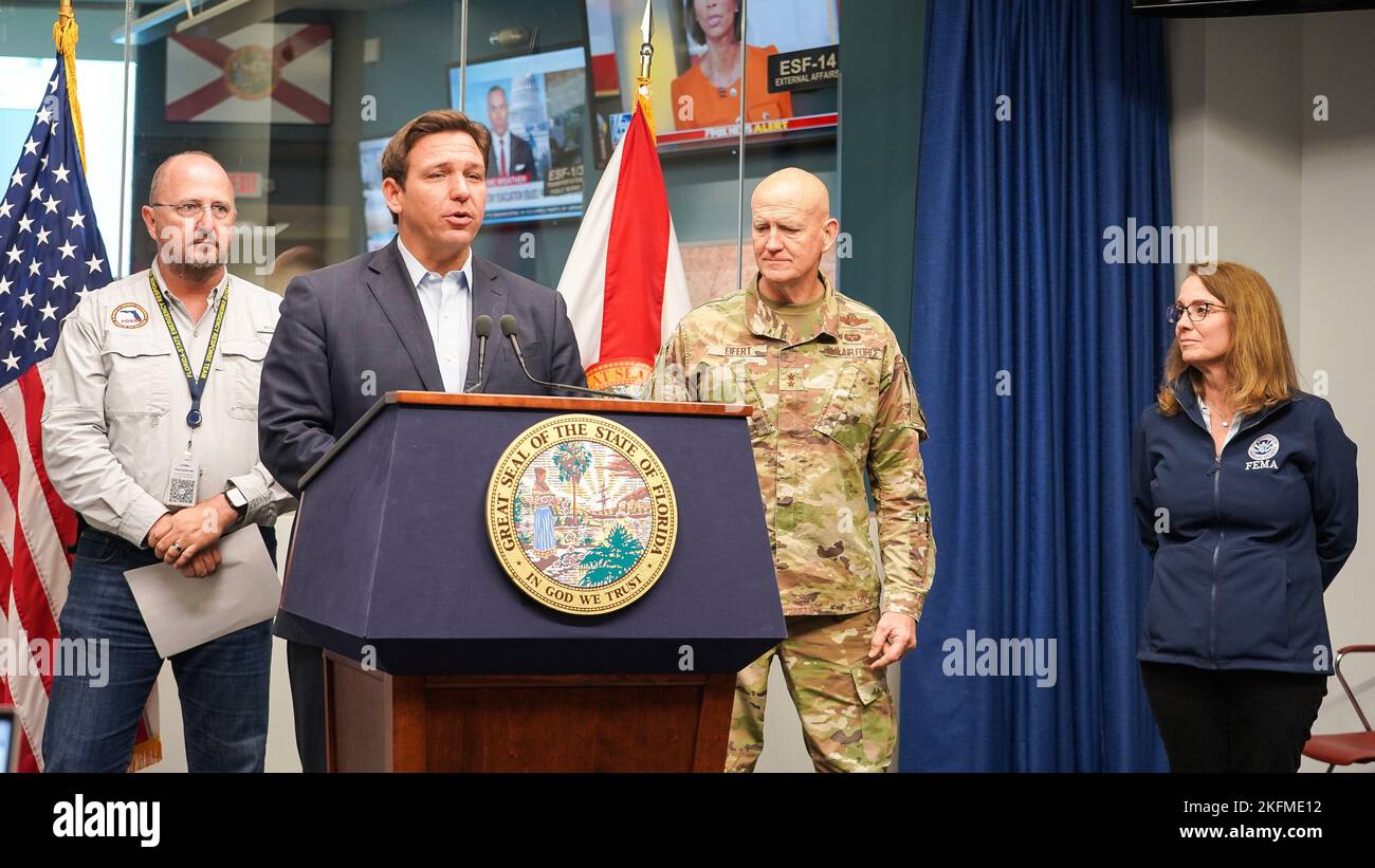 Tallahassee, FL, September 26, 2022 - Florida Governor Ron DeSantis ...