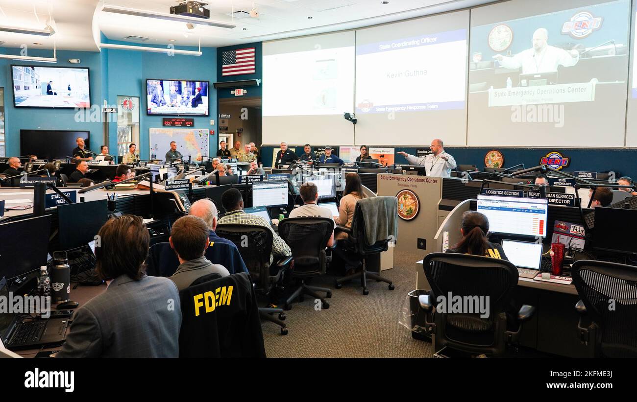 Tallahassee, FL, September 26, 2022 - Florida Emergency Operations Center in Tallahassee ...