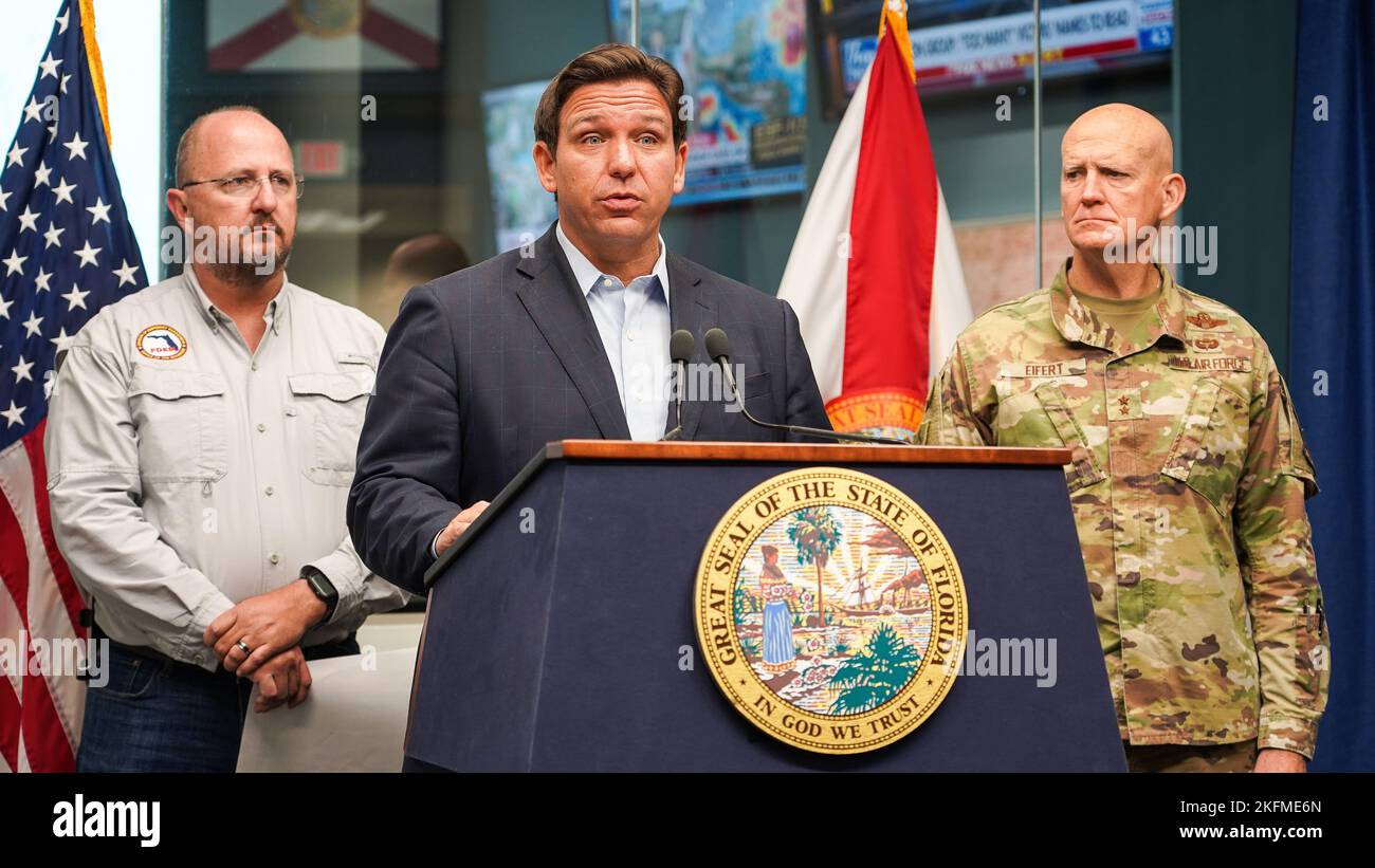 Tallahassee, FL, September 26, 2022 - Florida Governor Ron DeSantis ...