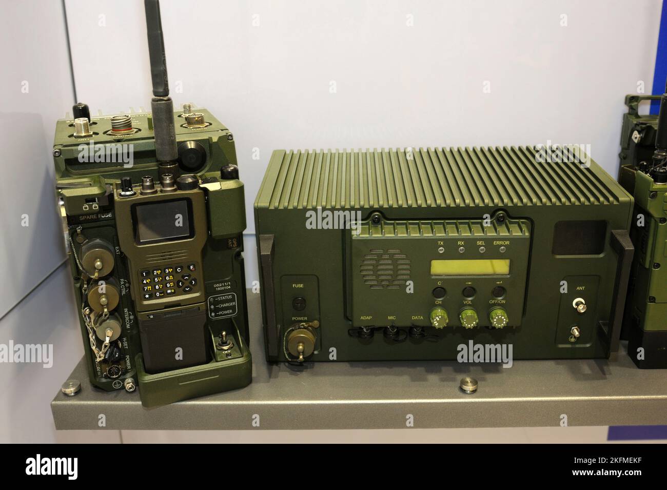 Military radio transmitter station, part of equipment of Ukrainian army ...