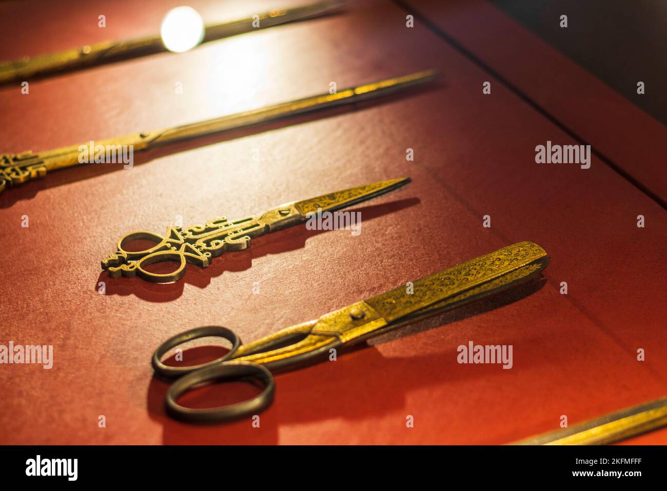 Dubai, UAE - 10.15.2022 - Shot of an ancient tools on display at museum ...
