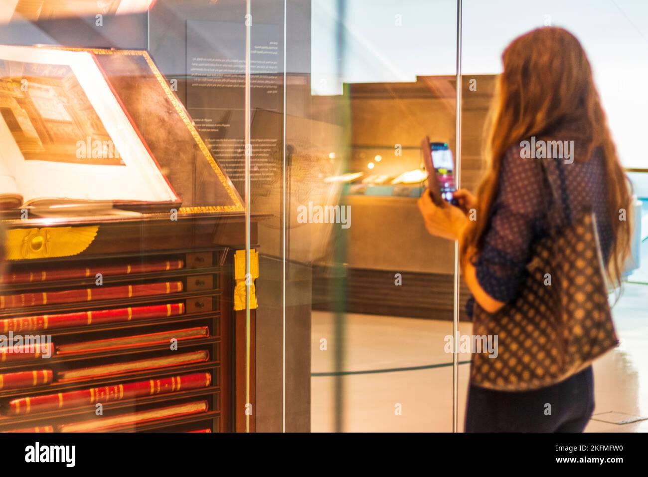 Dubai, UAE - 10.15.2022 - Shot of an ancient books on display at Sheikh ...