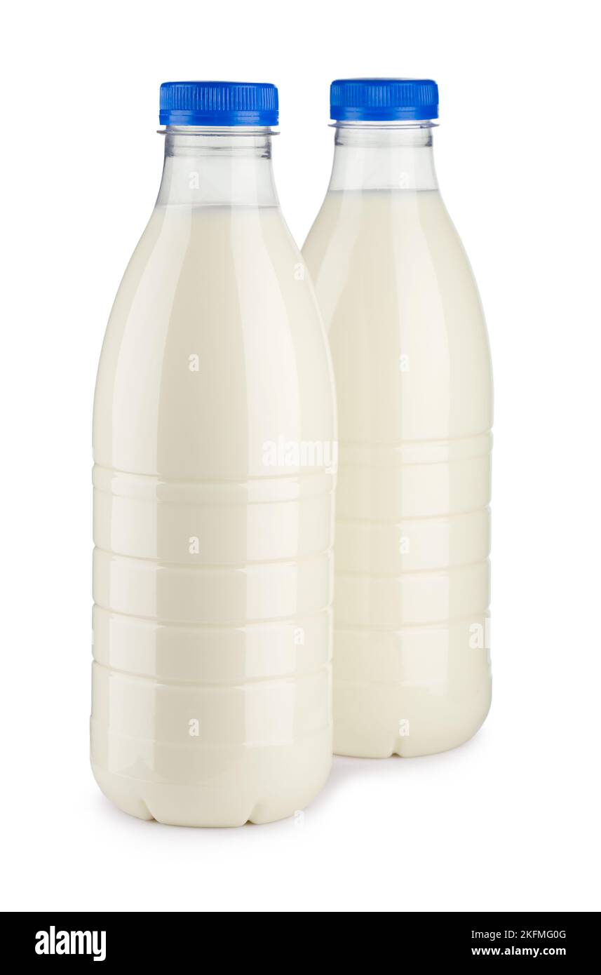 two bottle of milk isolated Stock Photo - Alamy