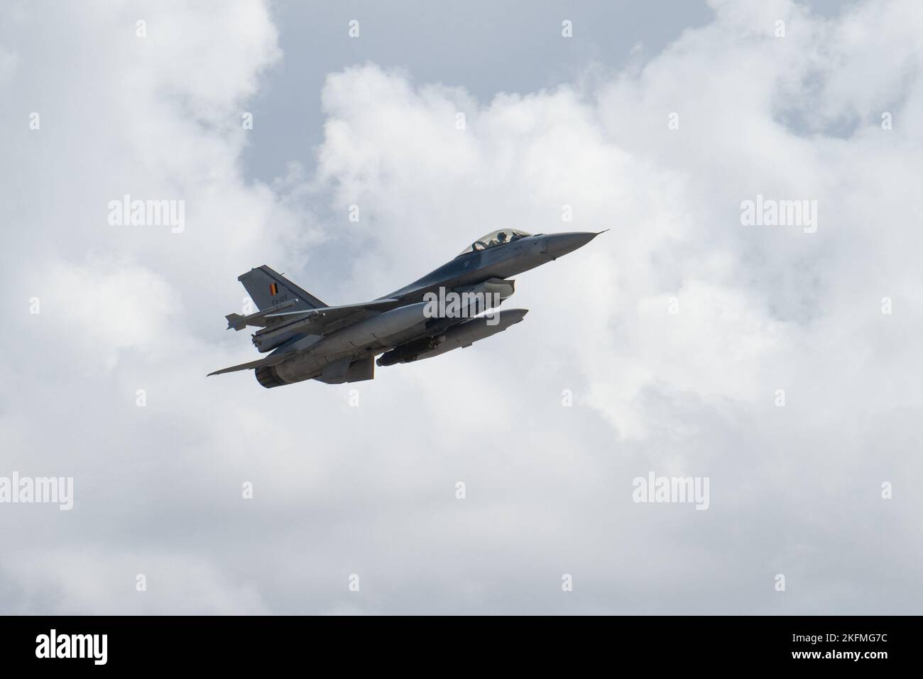 A Belgian Air Component F-16 Fighting Falcon aircraft takes-off during ...