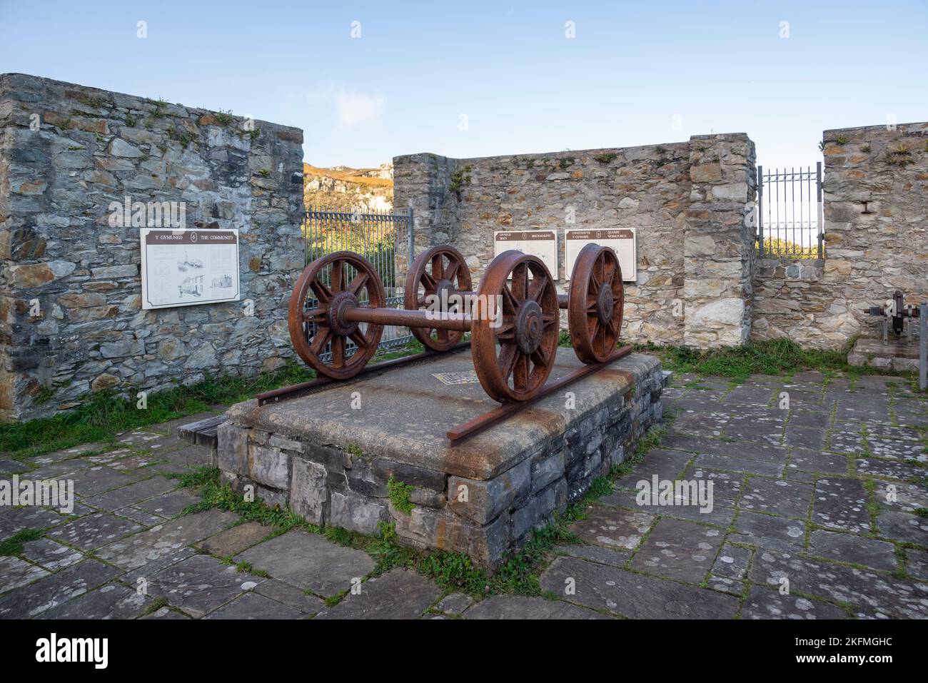 Old industrial buildings and machinery at Breakwater Country Park ...