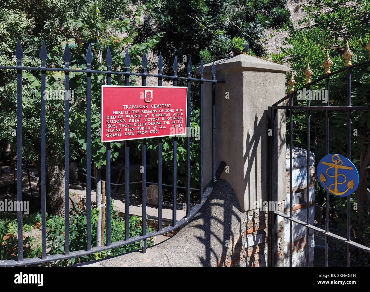 Trafalgar Cemetery, Gibraltar. The remains of two of the British ...