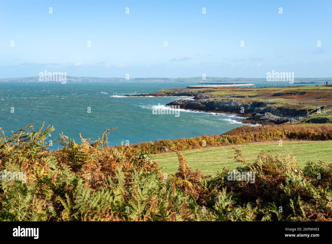 View from coast path at Breakwater Country Park, Holyhead, Anglesey ...