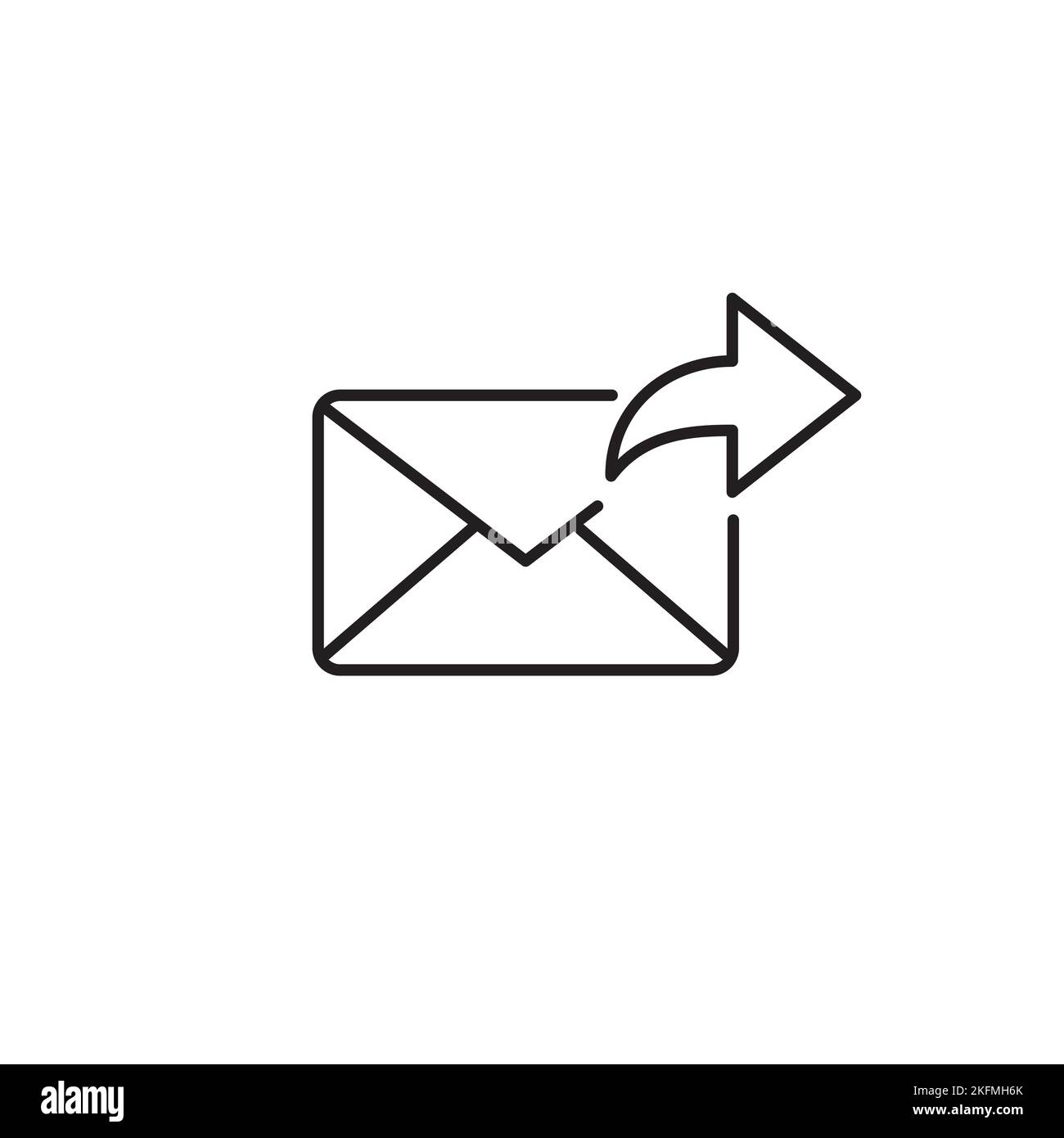 Mail send line icon. Email letter send, web message outline icon ...