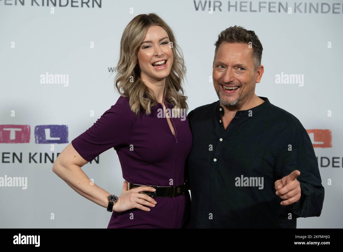 Lars PAPE, actor, Nina ENSMANN, actress, 27th RTL donation marathon "We ...