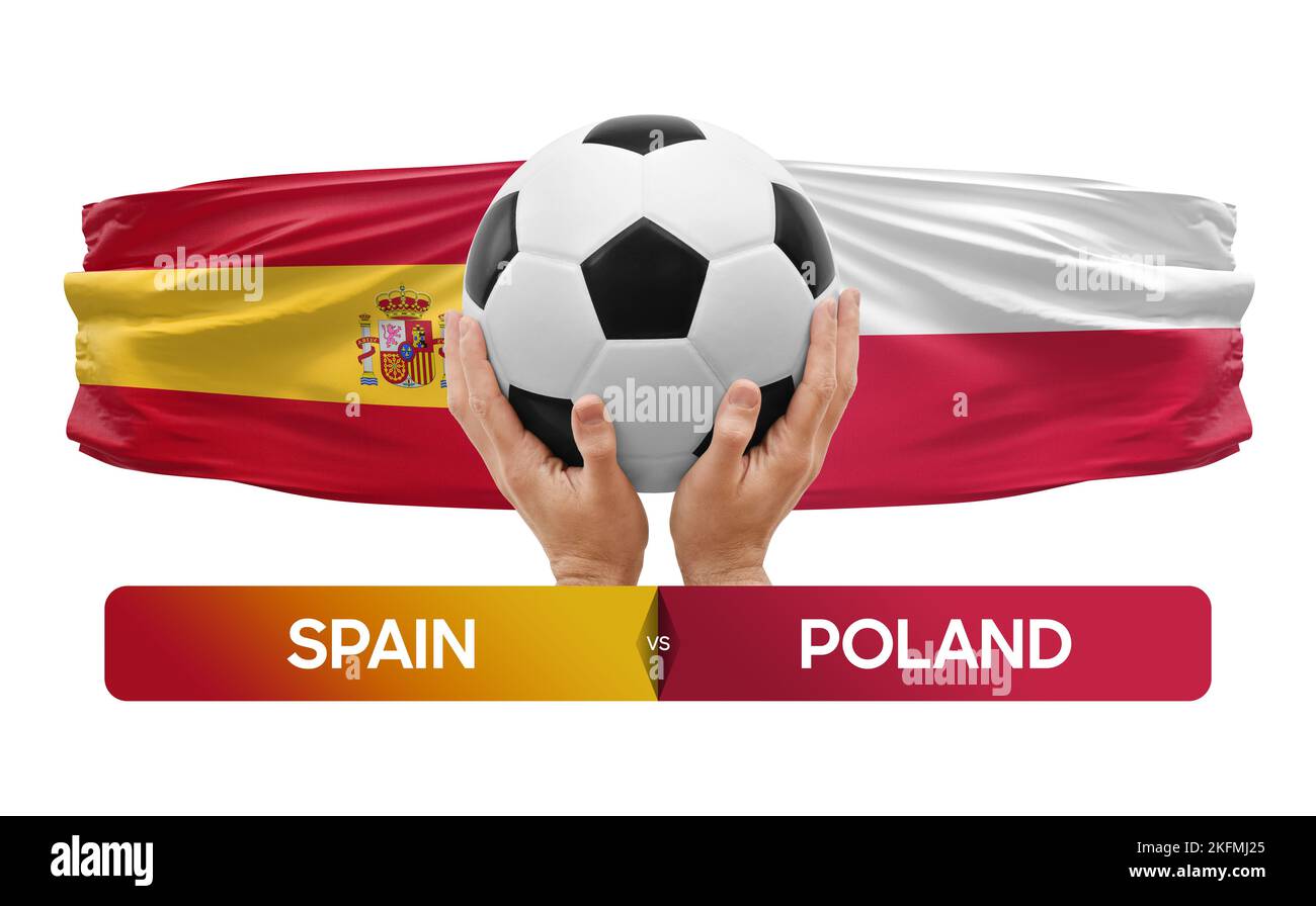 Spain vs Poland national teams soccer football match competition ...
