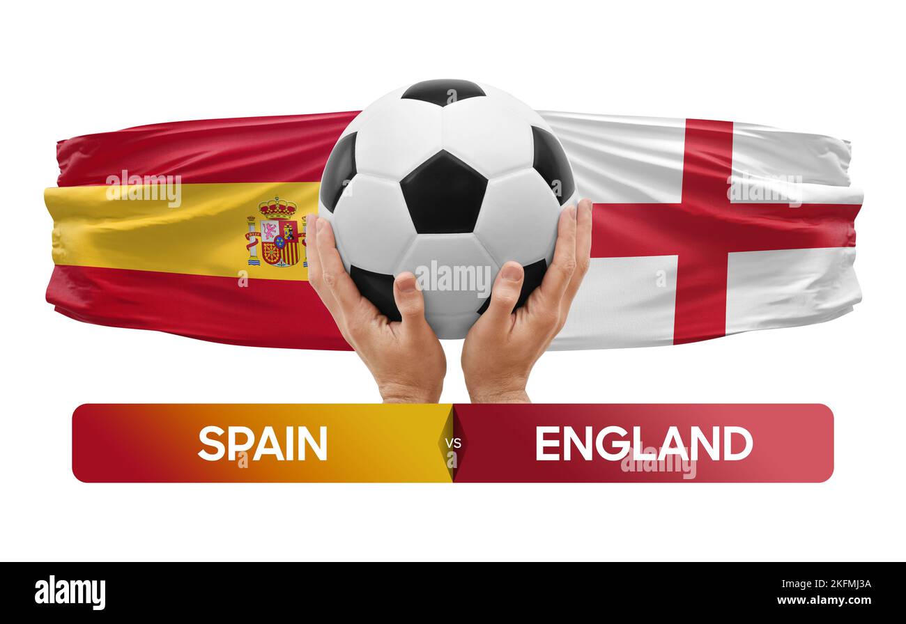 Spain vs England national teams soccer football match competition ...