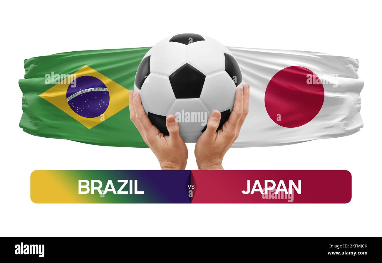 Brazil vs Japan national teams soccer football match competition ...