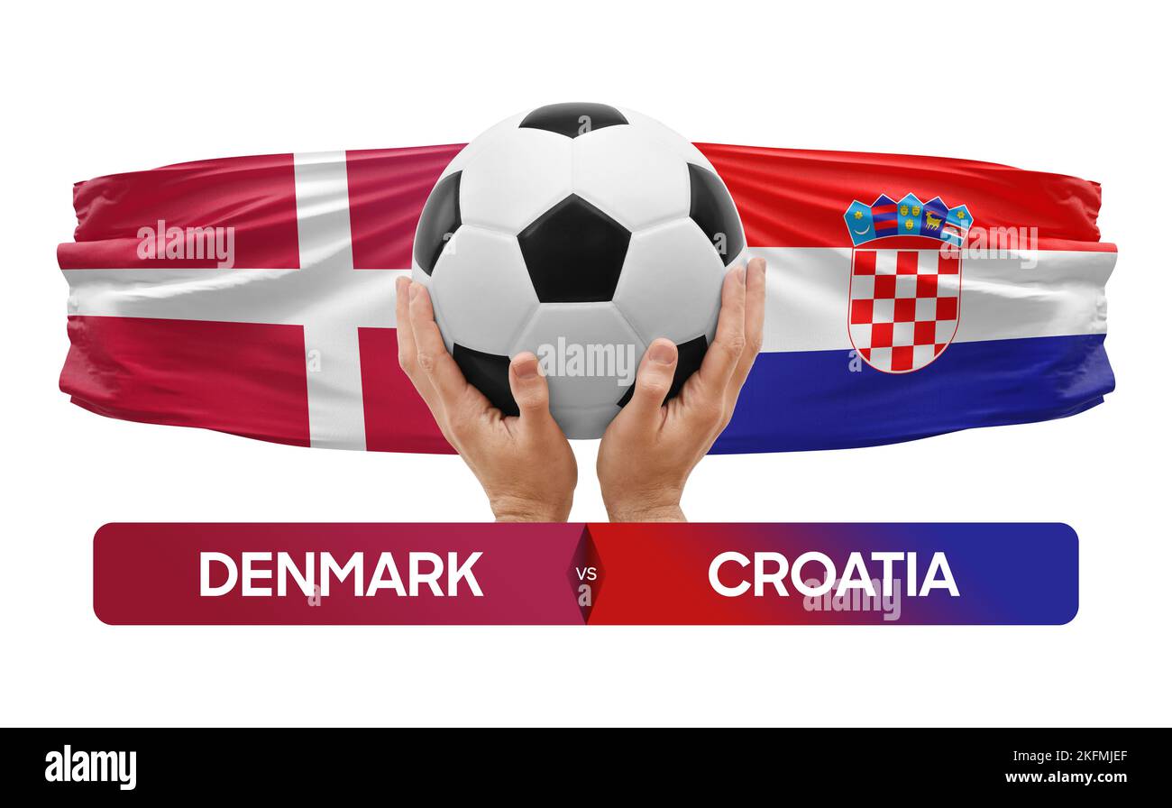 Denmark vs Croatia national teams soccer football match competition ...