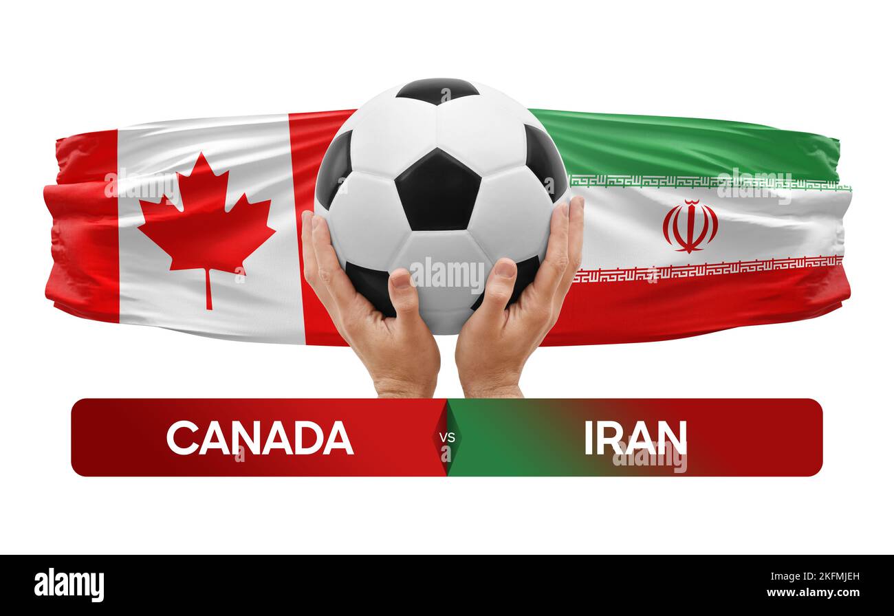 Canada vs Iran national teams soccer football match competition concept ...
