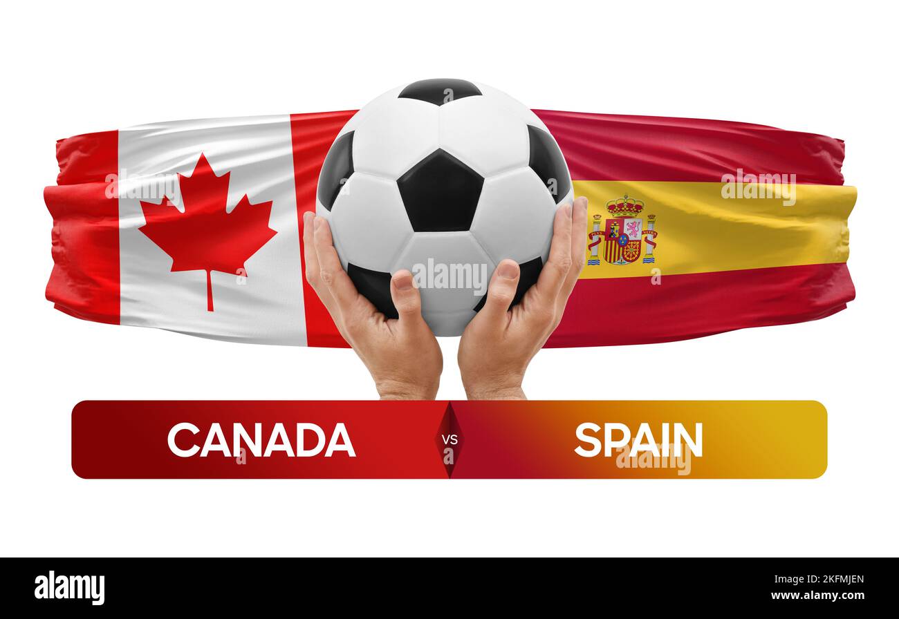 Canada vs Spain national teams soccer football match competition ...
