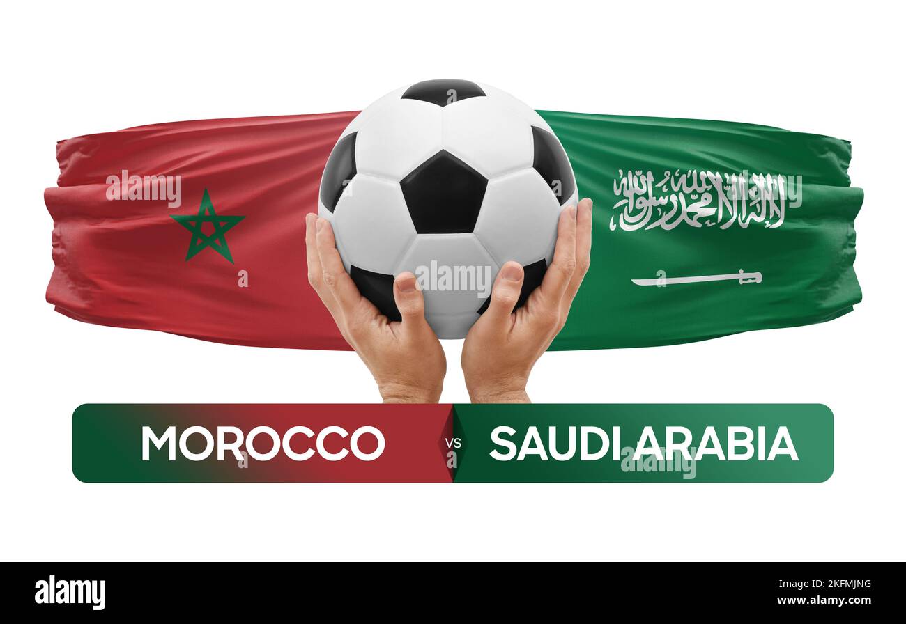 Morocco vs Saudi Arabia national teams soccer football match ...