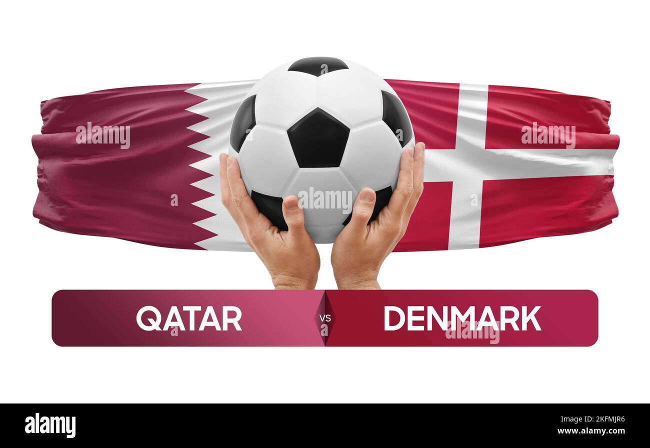 Qatar vs Denmark national teams soccer football match competition ...