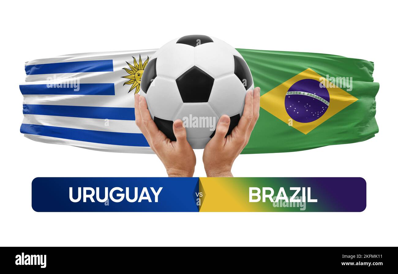 Uruguay vs Brazil national teams soccer football match competition ...