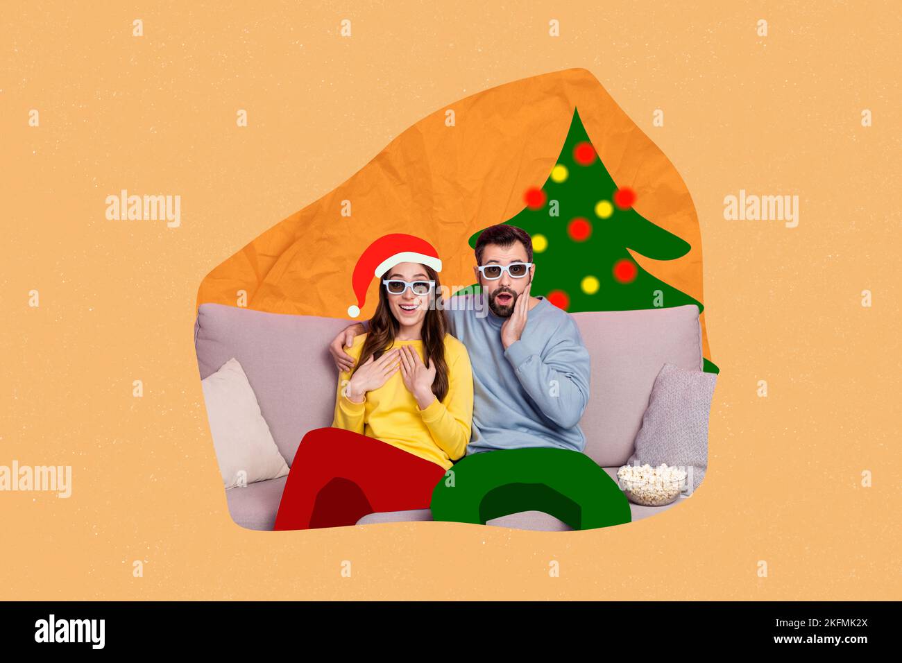 Creative photo 3d collage postcard poster greeting card of young person ...