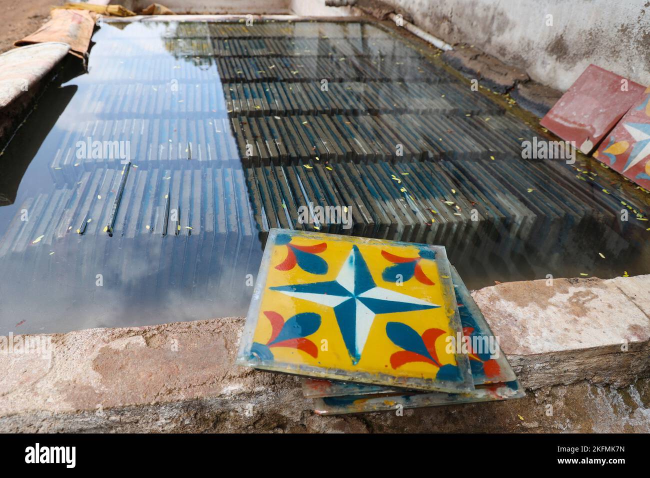 Athangudi tile production in Attangudi,Tamil Nadu,India Stock Photo - Alamy